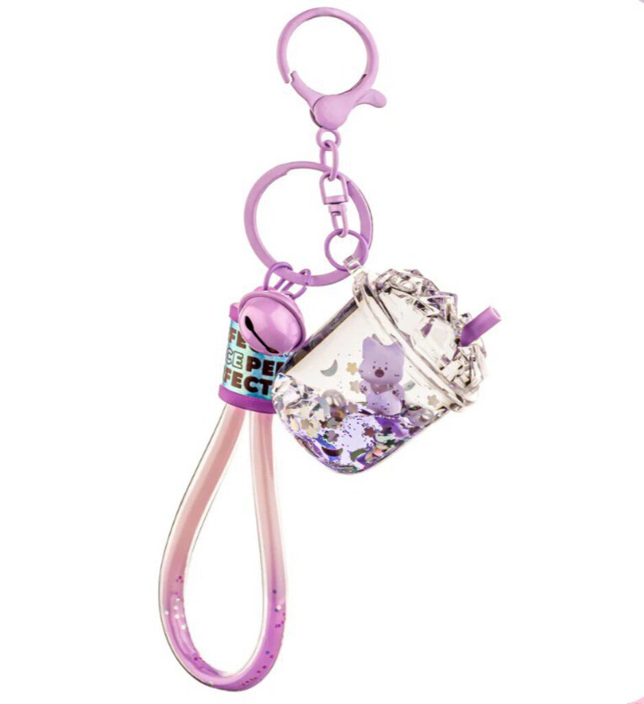 KIRA KIRA Red Panda Purple Drink Liquid Effect Sensory Keychain 💜 ...
